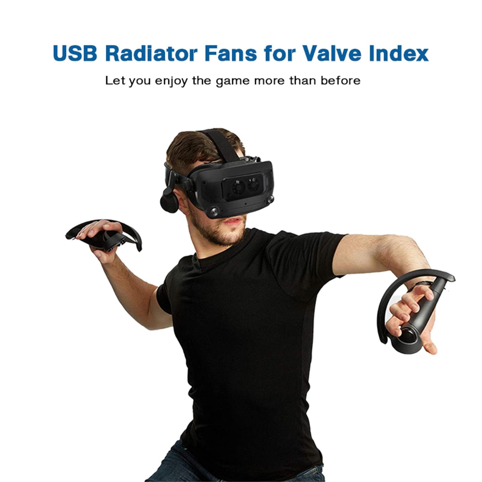 3D Printed USB Radiator Fans Accessories Cooling Heat for Valve Index VR Headset ABS Cooling Fan for Valve Index in VR Game, for VR Headset Preventing Fogging Qym