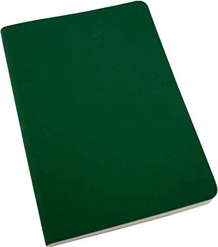Zequenz Classic 360 The Color Series, Size: Large, Color: Emerald, Paper: Dot, Soft cover Notebook, Soft Bound Journal, 5.83"W x 8.19" H x .47", 100 sheets/200 pages, Dot Matrix Pattern Premium Paper