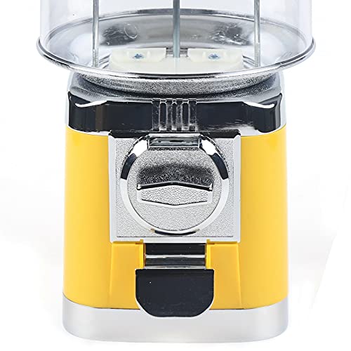 Candy Gumball Vending Machine Candy Dispenser, Commercial 1-inch Gumball Vending Machine with Keys, Automatic Candy Machine Dispenser for Gaming Stores (Yellow)