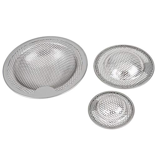 2pcs Metal Sink Strainer Home Portable Stainless Steel Bathtub Hair Catcher Stopper Shower Drain Hole Filter Trap Kitchen S/M/L (Size : S)