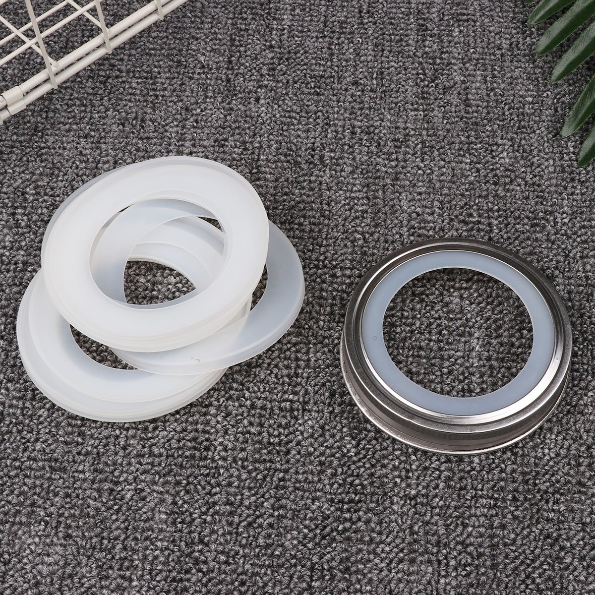 Aislor Silicone Replacement Gasket, Airtight Rubber Seals Rings for Mason Jar Lids, Leak-Proof Canning Fitting Seals 10Pcs 2.8 inch