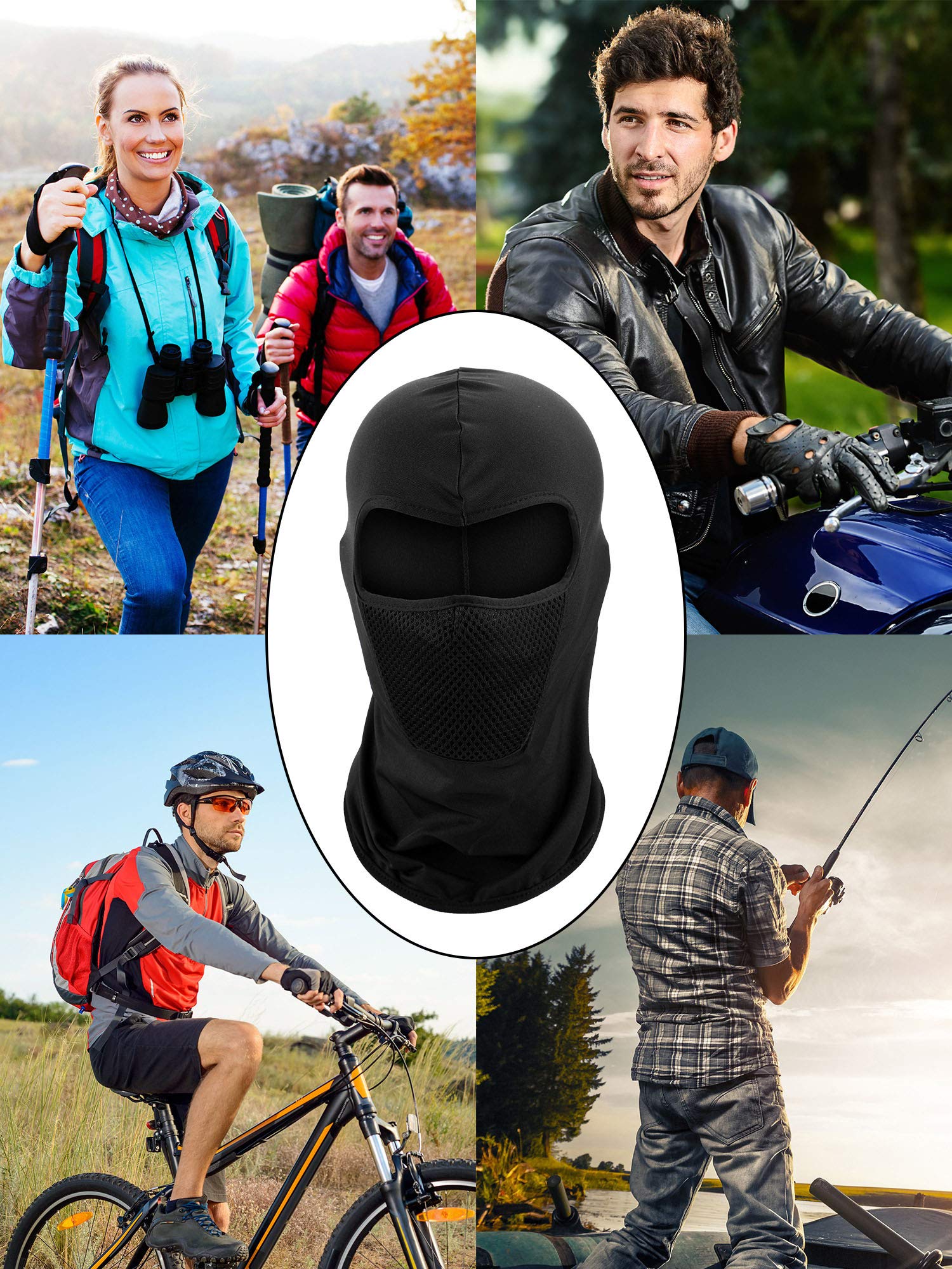6 Pieces Balaclava Sun Face Mask Motorcycle Mask Windproof Camouflage Fishing Cap Face Cover for Dust Protection (Multicoloured)