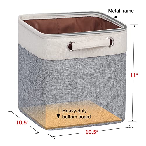Kntiwiwo Cube Storage Bins 10.5” x 10.5 x 11” Cloth Baskets for Storage with Handles for Shelf, Closet, Nursery, Office Organizer, Set of 6