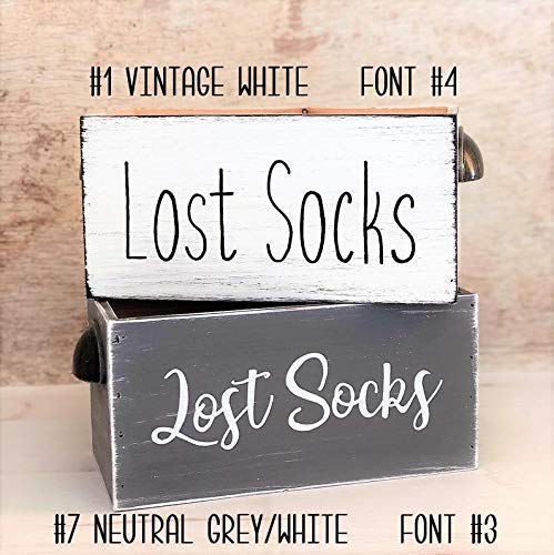 Lost Socks Basket - Farmhouse Laundry Room Decor - Lost Sock Wood Crate - Laundry Room Storage and Organization