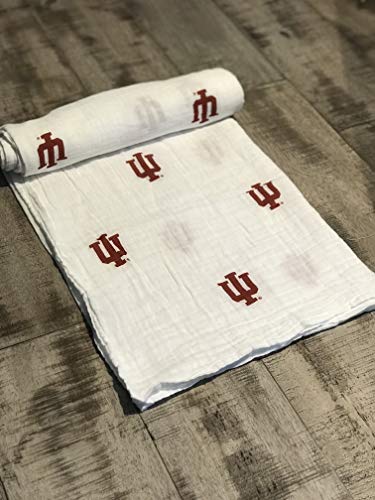 Three Little Anchors Indiana University Muslin Swaddle Blanket 47x47in