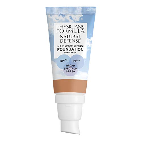 Physicians Formula Natural Defense Sheer Line of Defense Foundation, Light-to-Medium, SPF 30, Tinted Sunscreen | Dermatologist Tested, Clinicially Tested