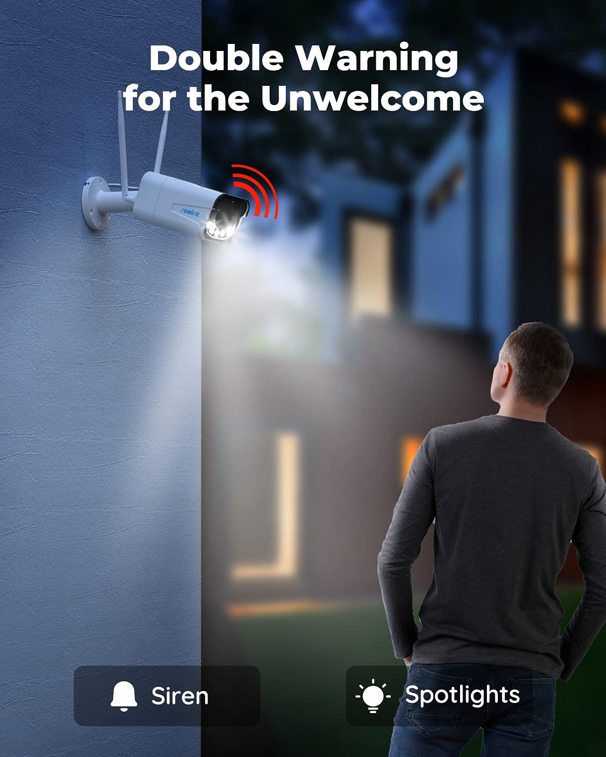 REOLINK RLC-511WA - 5MP Security Camera Outdoor with Spotlights, 5X Optical Zoom, Color Night Vision, Person/Vehicle Detection, 2.4/5 GHz WiFi Home Security Camera System, Supports Smart Playback
