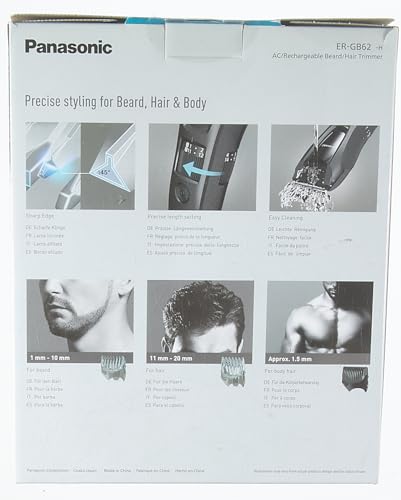 Panasonic ER-GB62 Beard and Hair Trimmer with 39 cutting levels
