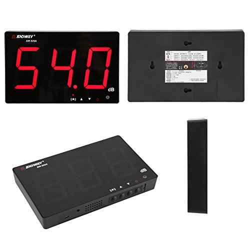 9.6'' Sound Level Meter Tester, 30~130db Sound Level Meter Tester, Large Screen LCD Display Wall Hanging Type Decibel Noise Measuring with Alarm (Sound Level Meter with Data Logger)