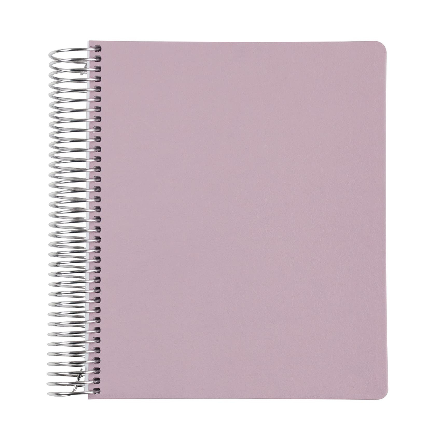 7" x 9" Spiral Bound 12 Month Undated Calendar Notebook - Solid Wisteria Vegan Leather with Lined Note and Goals Pages. 80 Lb. Thick Mohawk Paper by Erin Condren.