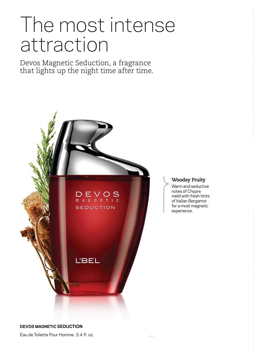 DEVOS MAGNETIC SEDUCTION by L'Bel Cologne EAU DE TOILETTE Pour Homme fragrance 3.4 Oz (3.4 Oz)