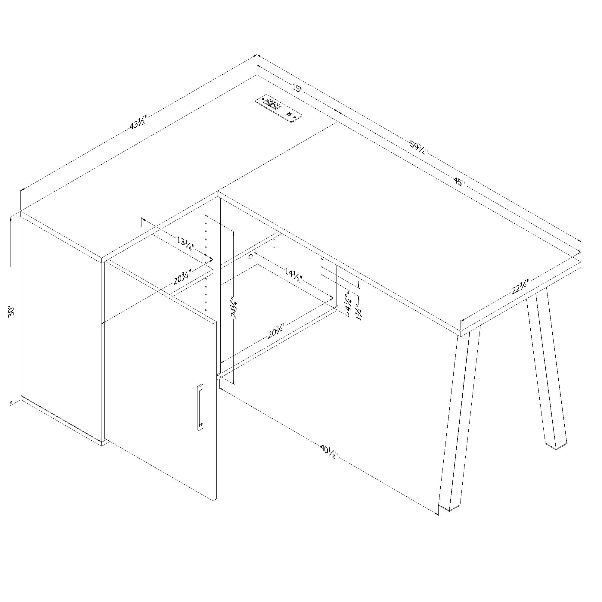 South Shore Zolten Desk, Natural Walnut