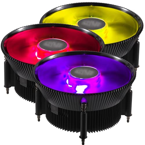 Cooler Master i71C RGB Intel Low-Profile CPU Air Cooler, Anodized Black Aluminum Fins, Copper Insert Base, MF120 RGB Lighting Fan for Intel LGA1200/115X Desktop