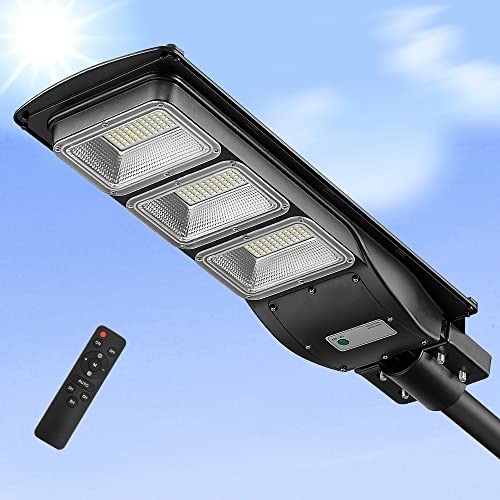 Lovus 2000W Solar LED Street Light, 60000LM Solar Security Flood Light Outdoor with Motion Sensor and Dusk to Dawn for Parking Lot, IP65 Waterproof, Wall or Pole Mount