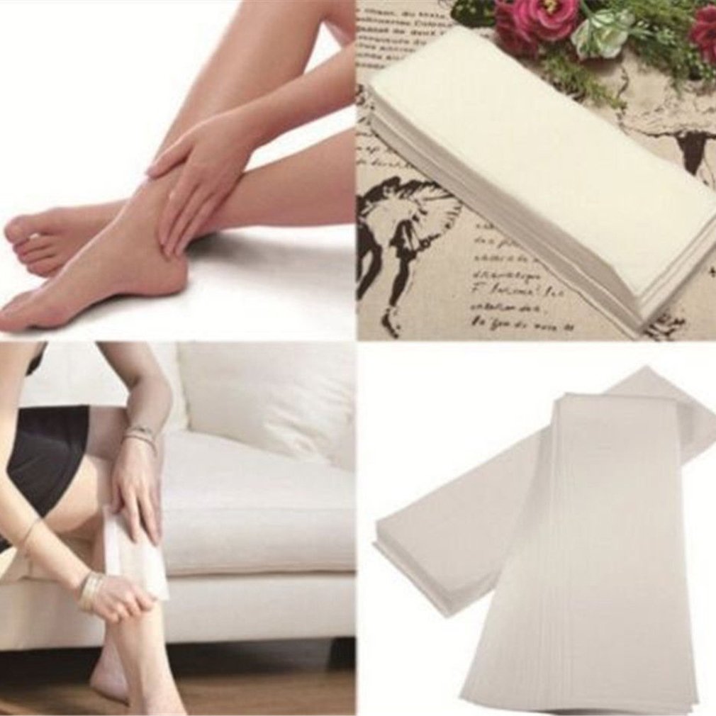 Depilatory Paper,100 Sheet Hair Removal Wax Paper Strips,Disposable Professional Hair Removal Tool Non-woven Waxing Strips,7.9’’ x 2.8’’