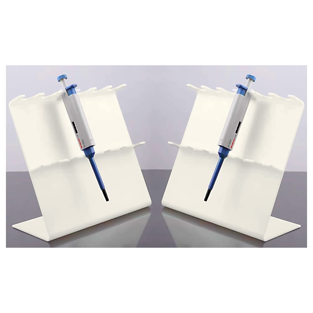 2pcs Pipettor StandďźLaboratory Pipette Stand ďźPlastic Pipette Rack Hold up to 6 Pipettors (Doesn't Include Pipettors)