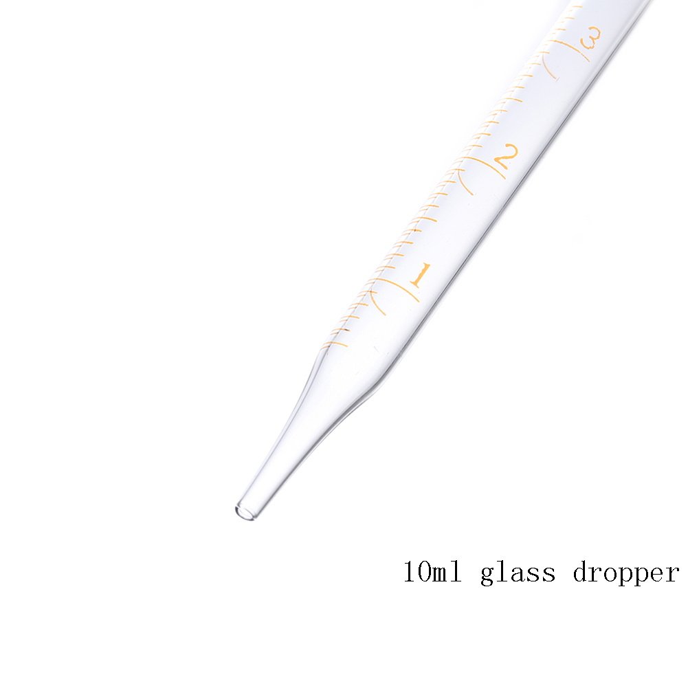 Thick Glass Graduated Pipette Dropper Liquid Essential Oil Transfer 10ml 5ml 1ml 5 Pcs + 2 Brushes