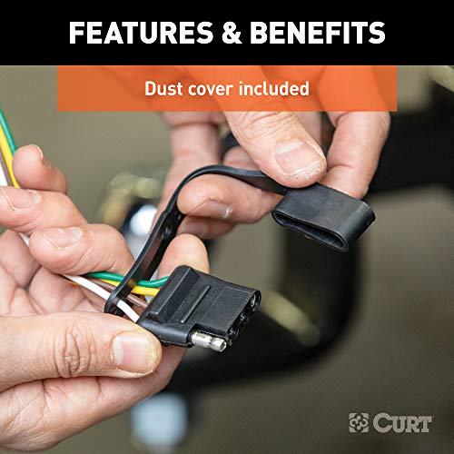 CURT 56172 Vehicle-Side Custom 4-Pin Trailer Wiring Harness, Fits Select Ford Explorer