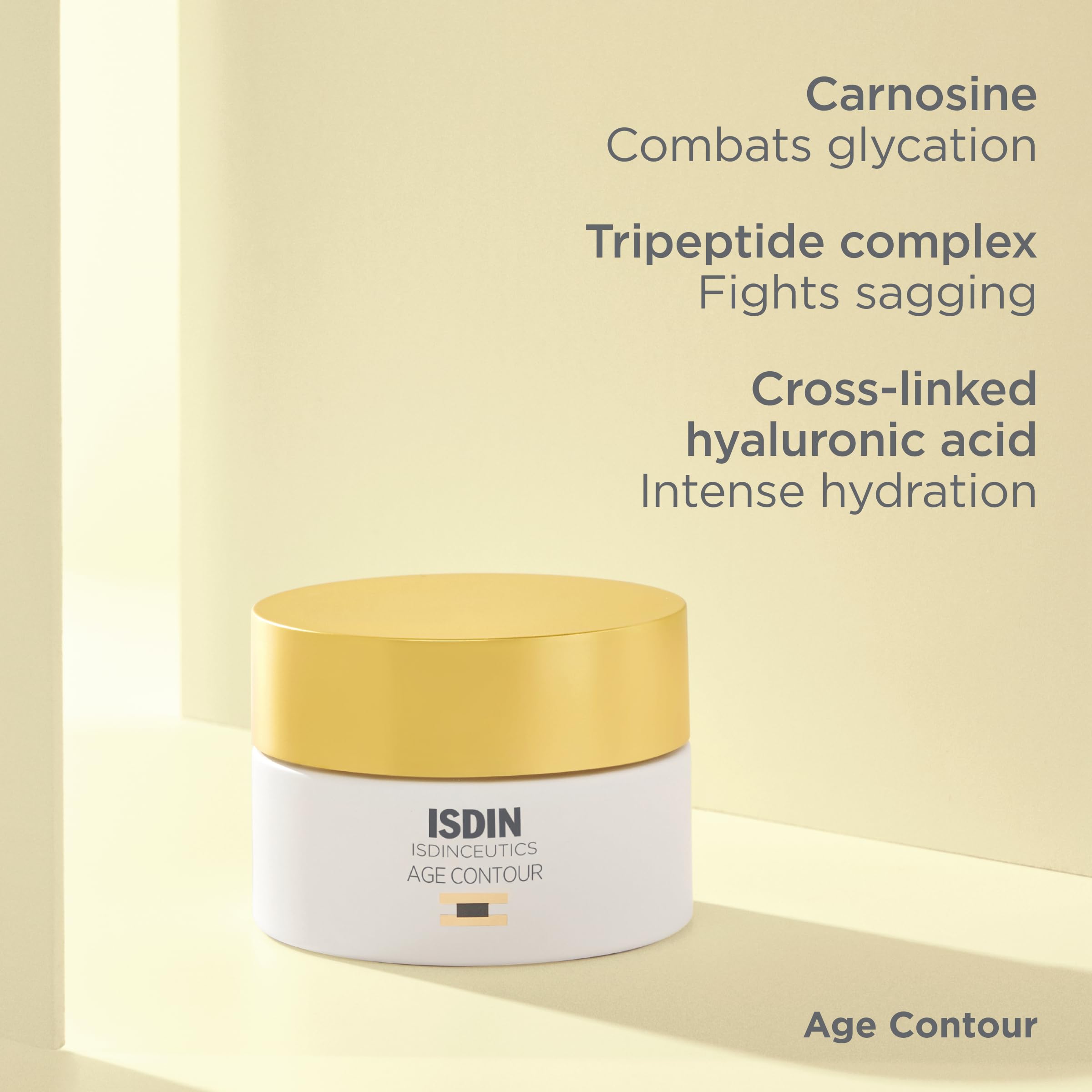 ISDIN Age Contour Face and Neck Anti-Aging Benefits Cream, Moisturizing and Firming Action, Suitable for Sensitive Skin and Non-comedogenic 1.8 Fl Oz