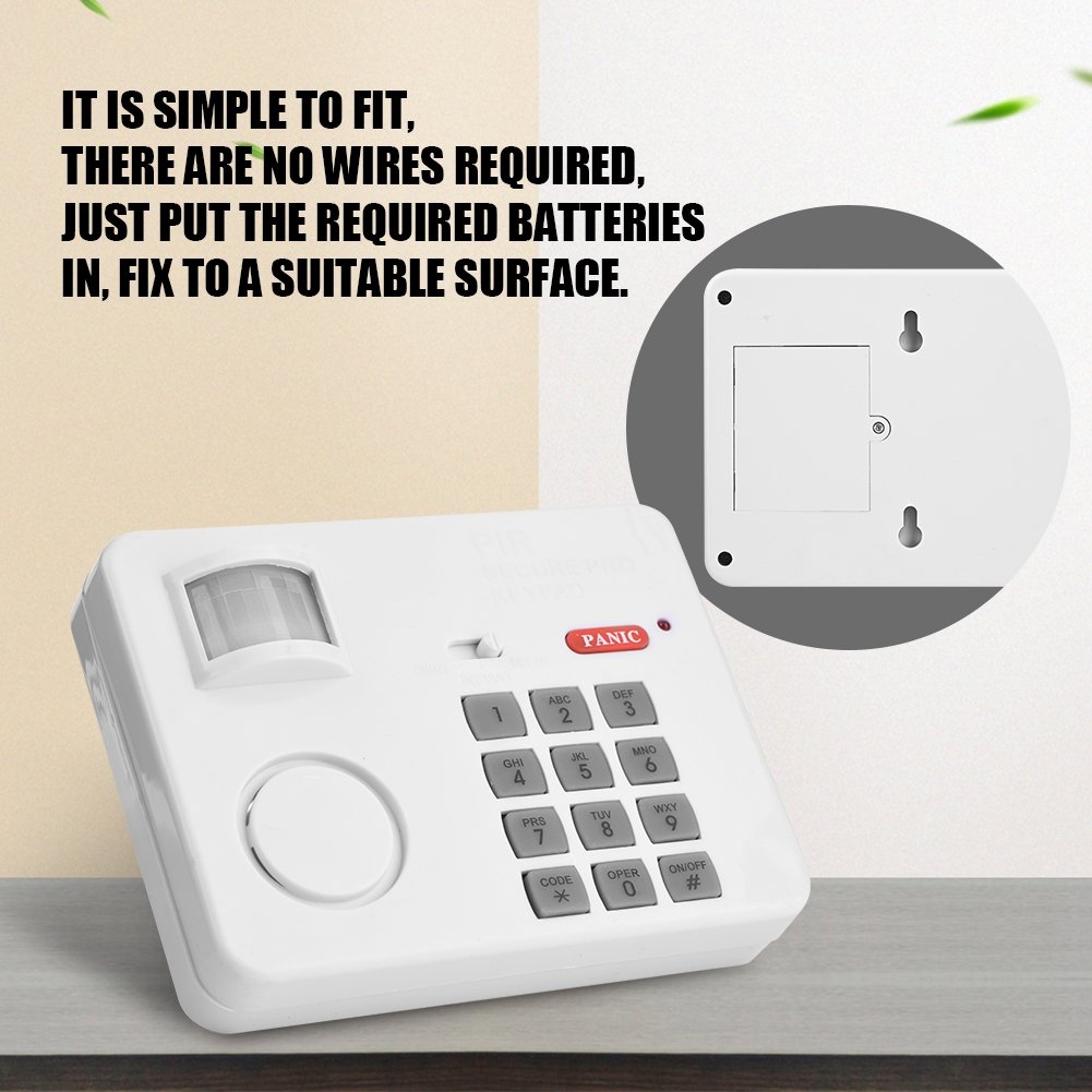 Motion Sensor Alarm,ASHATA Password Home Security Emergency Keypad Alarm Siren Alarm PIR Motion Sensor Detectors Door Window Home Security System