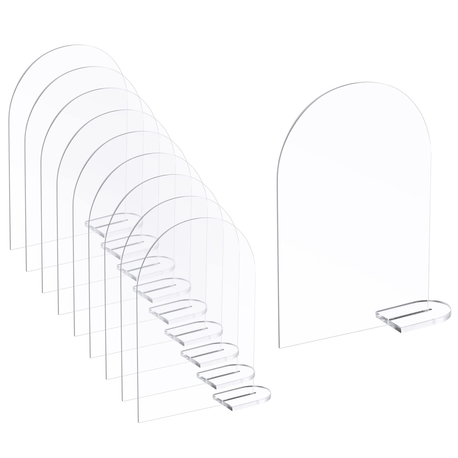 uxcell 30pcs Clear Arch Acrylic Sign with Stand, Acrylic Arch Table Numbers for Wedding Reception Party Restaurant Centerpieces Decor (5.7 Inch x 3.7 Inch)