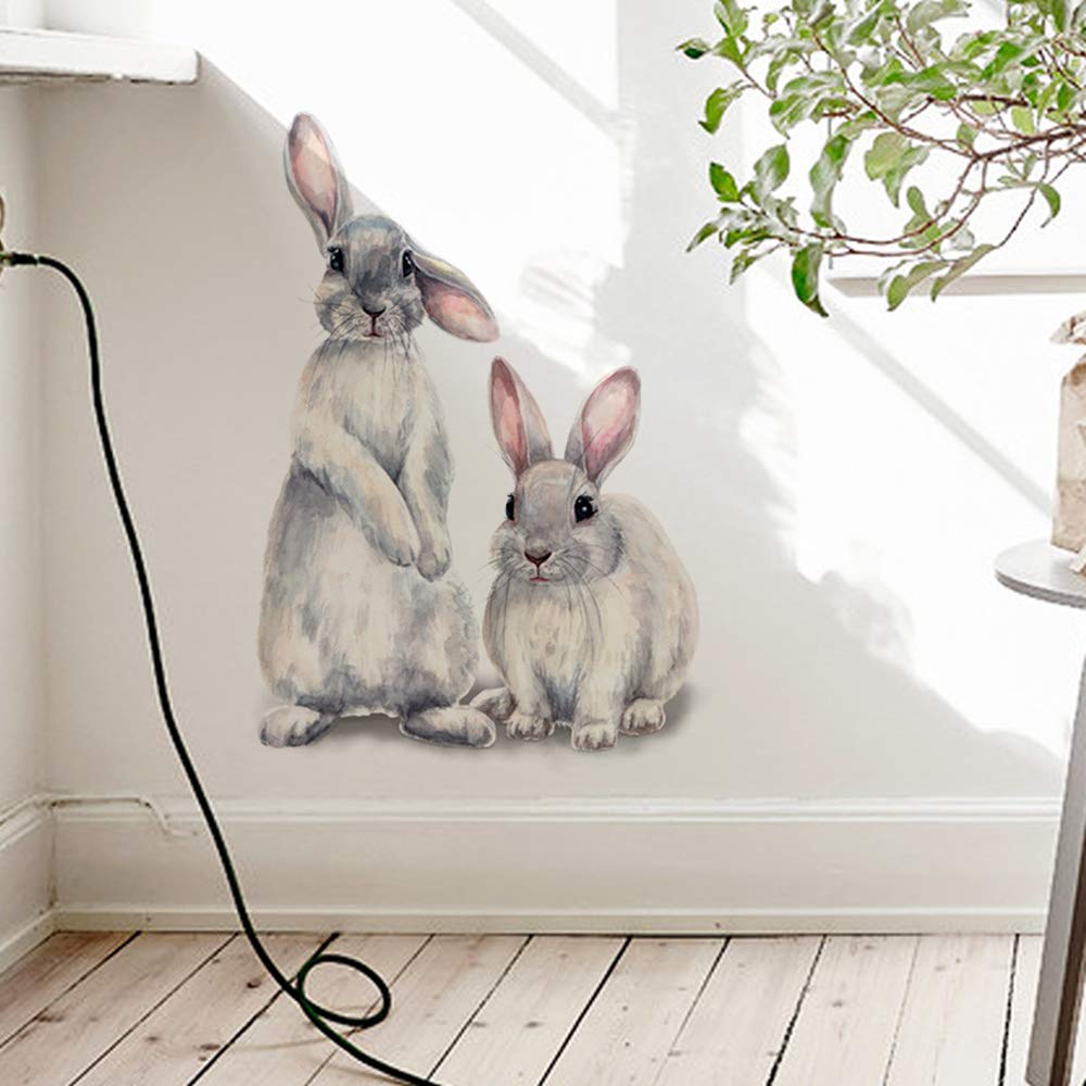 Rabbit Wall Decals Bunny Wall Stickers Vinyl Nursery Toddler Room Lovely Wall Decor Mural Bedroom Decoration DIY Decor for Girls Kids