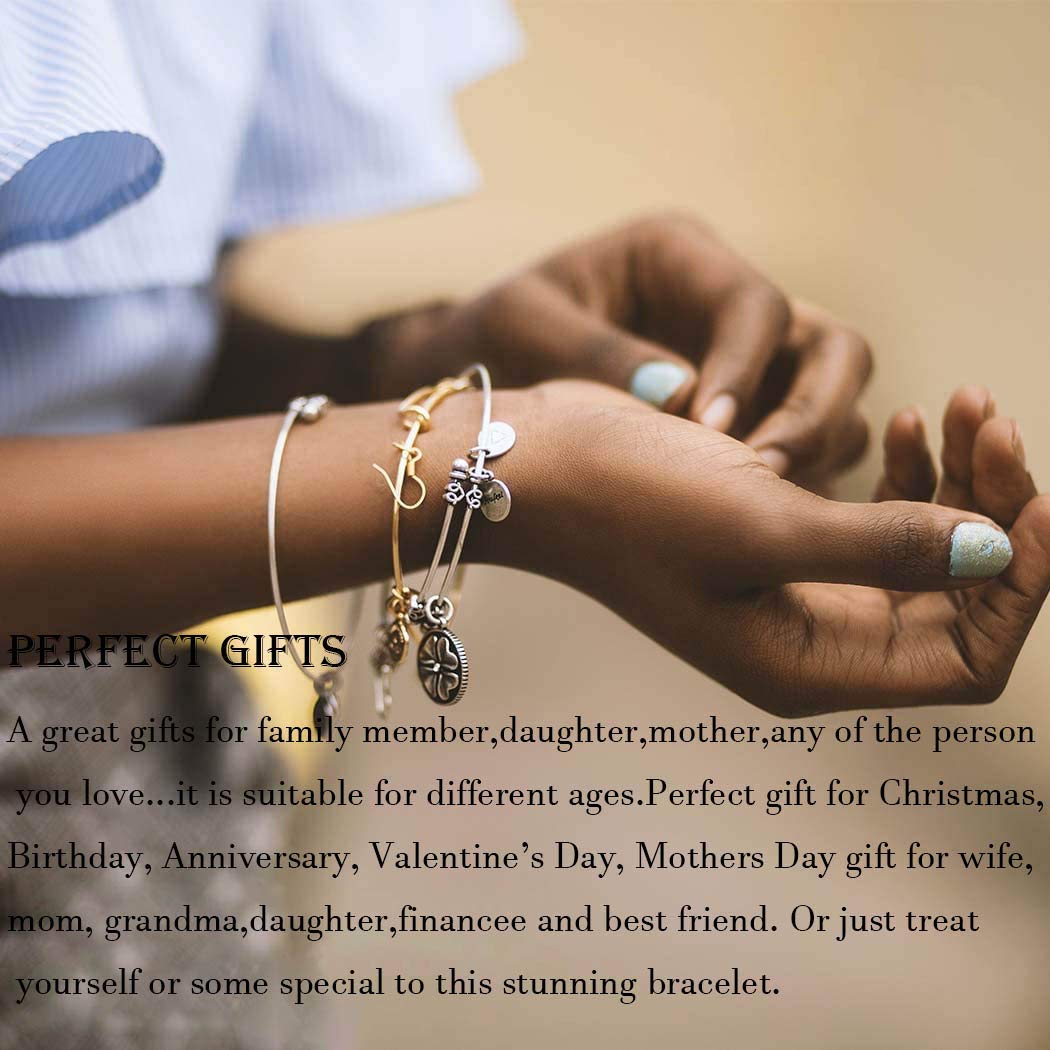 5PCS Fashion Crystal Bracelets Sets for Women Gold Layered Butterflies Pendant Charms Hand Chain Stackable Wrap Bangle Adjustable Bracelet Jewelry Accessories