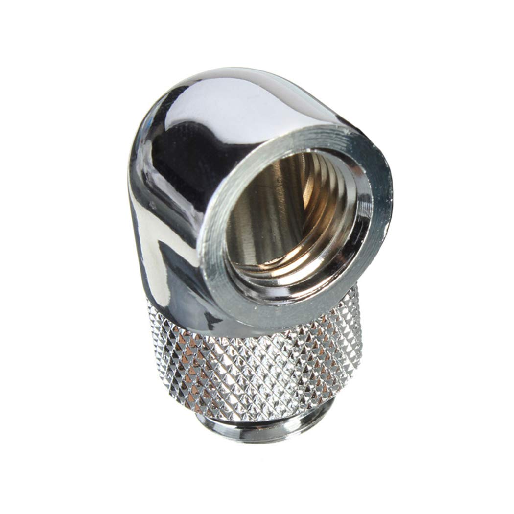IronBuddy G1/4" 90 Degree Fitting Male to Female Rotary Fitting Adapter Metal/Rigid/PETG Tubing Connector 90° Elbow Fitting for PC Water Cooling System