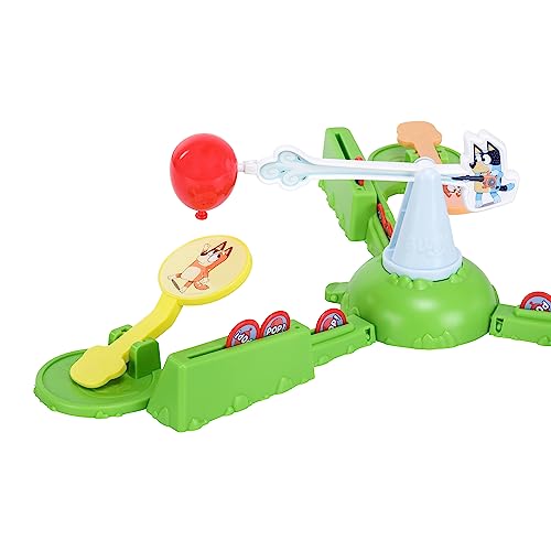 Bluey Keepy Uppy Game. Help, Bingo, and Chilli Keep The Motorized Balloon in The Air with The Character Paddles for 2-3 Players. Ages 4+