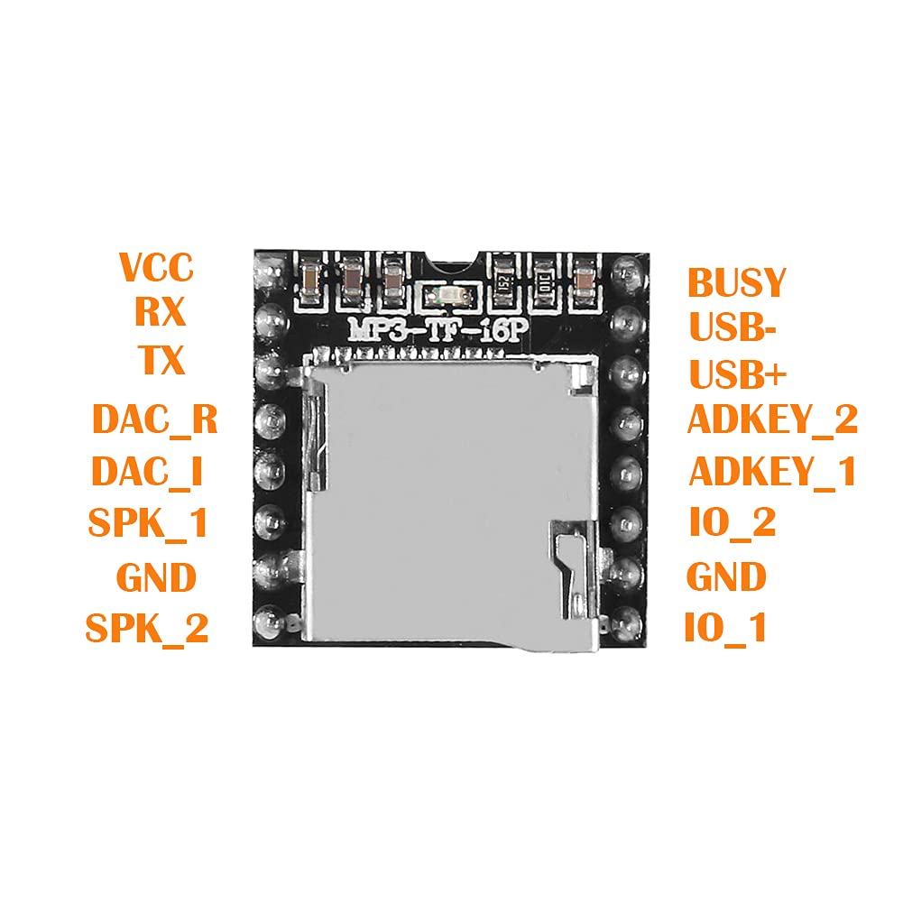 MELIFE 3PCS DFPlayer Mini MP3 Player Audio Voice Module MP3 Voice Decode Board Supporting TF Card U-Disk IO/Serial Port/AD