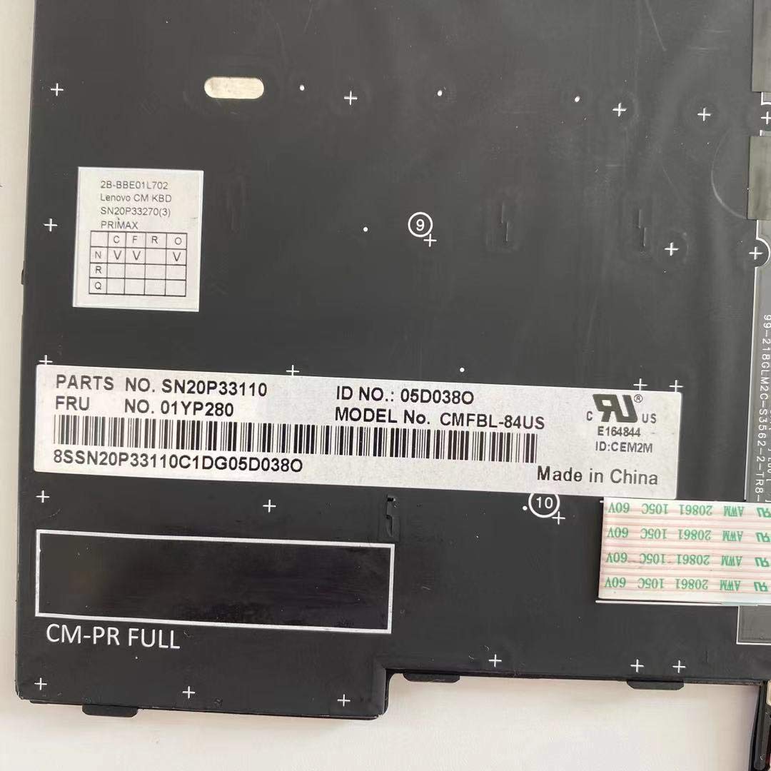 Laptop Replacement Backlight Keyboard for Lenovo Thinkpad L380 E480 Yoga L390 Yoga T490 T495 L480 T480S 01YP360 01YP280 01YP440 01YP520