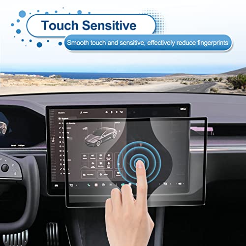Coleya 2021 2022 2023 Model S/Model X Screen Protector for Tesla Model (Base/Long Range/Plaid) 17-inch Touch Screen, 2022 2023 Model S Model X Tempered Glass HD Transparent Protective Film