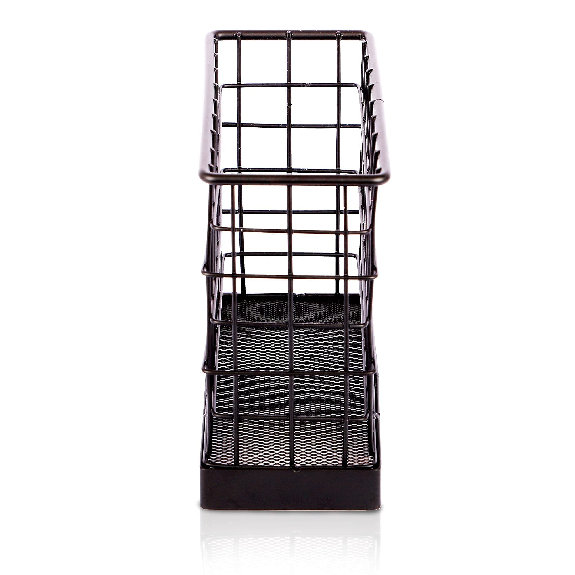 Wire Classic Metal Napkin Organizer Holder for Kitchen Restaurant Home Stylish Decor - Dining Tables, Stylish Black Countertop Storage Indoor and Outdoor Use Vertical Tissue Dispenser