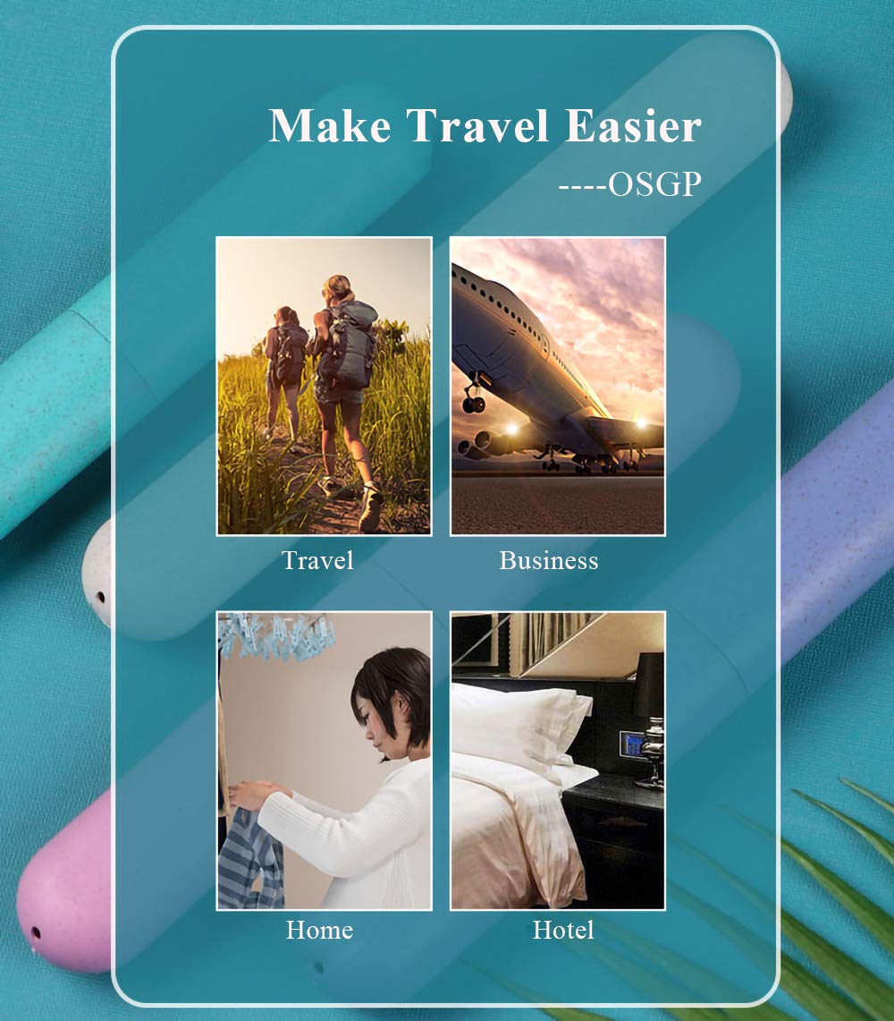 Travel Toothbrush Case Plastic Portable Toothbrush Holder for Travel, Business, Home, Camping, School(2 Pcs, Blue)