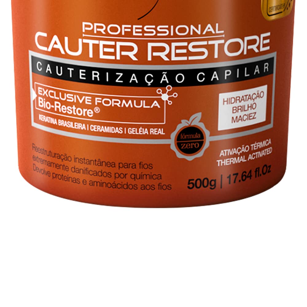 Forever Liss Cauter Restore Formaldehyde - Free Cauterization - Instantaneous Restructuring for Hair Extremely Damaged- 500g/17, 63fl.oz