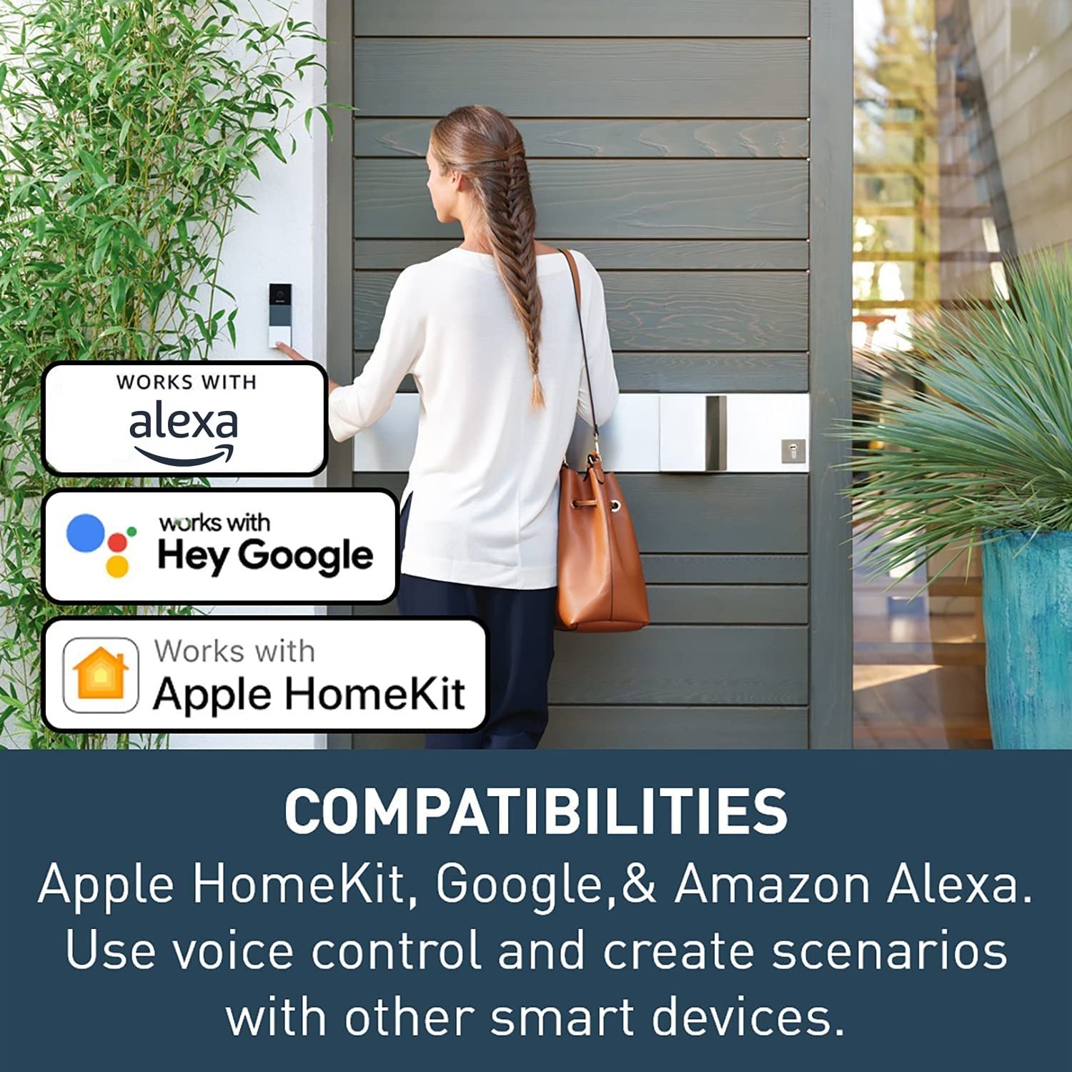 Netatmo Smart Video Doorbell | 2 Way Audio | High-Definition Camera with 1080P | Person Detection | Night Vision | Easy Installation | Built in Speaker | Security Without Monthly Fees | Model NDBUS