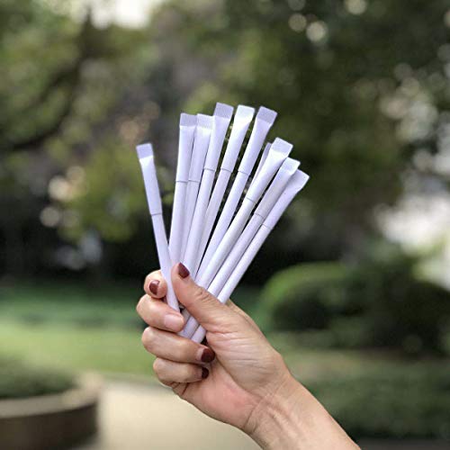 Zog Kraft Paper Barrel Writing Pen,Eco-Friendly Pens,Ballpoint Pen 1.0mm Fine Point Pen,Blue Ink 10pcs (White)