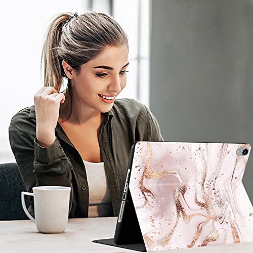 Case for New iPad Mini 6 2021 (6th Generation), Multi-Angle View Adjustable Stand Auto Wake/Slee for iPad Mini 6th Gen 8.3 Inch,Pink Marble Art