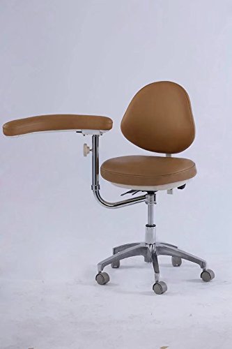 Aphrodite Dental Stool Assistant Stool Dental Assistant Chair with Armrest Micro Fiber Leather Height Adjustable by Purple-Violet