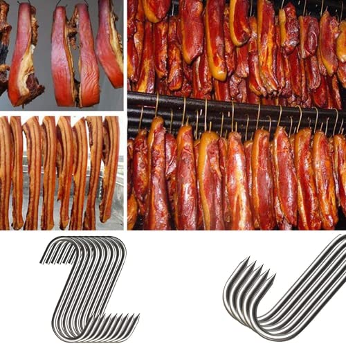 5.12inch Meat Hooks,20Pcs 304 Stainless Steel Butcher Hook Smoking Hooks,Hanging, Drying, Butchering, BBQ, Grilling,Jerky. (5.12in)