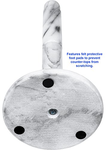 Greenco White Marble Paper Towel Holder, Hand Crafted, 12.5” H x 5.5” W