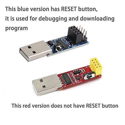 Stemedu USB to ESP8266 ESP-01 Serial Wireless Transceiver 4MB SPI Flash WiFi Module ESP-01S Prog WiFi Programmer Downloader CH340C Chip with Reset Button