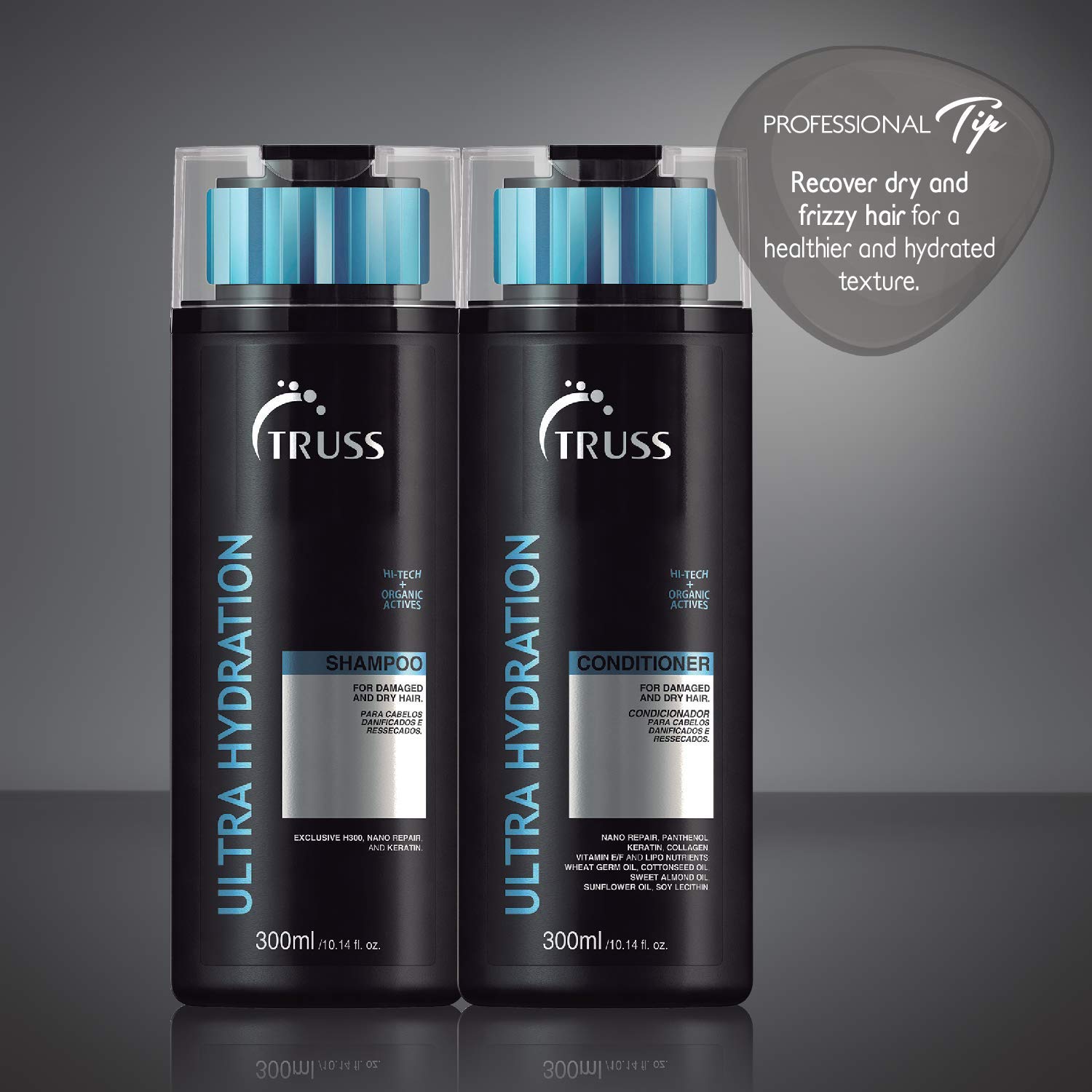 TRUSS Ultra Hydration Shampoo and Conditioner Set Bundle with Miracle Hair Mask for Dry Damaged Hair