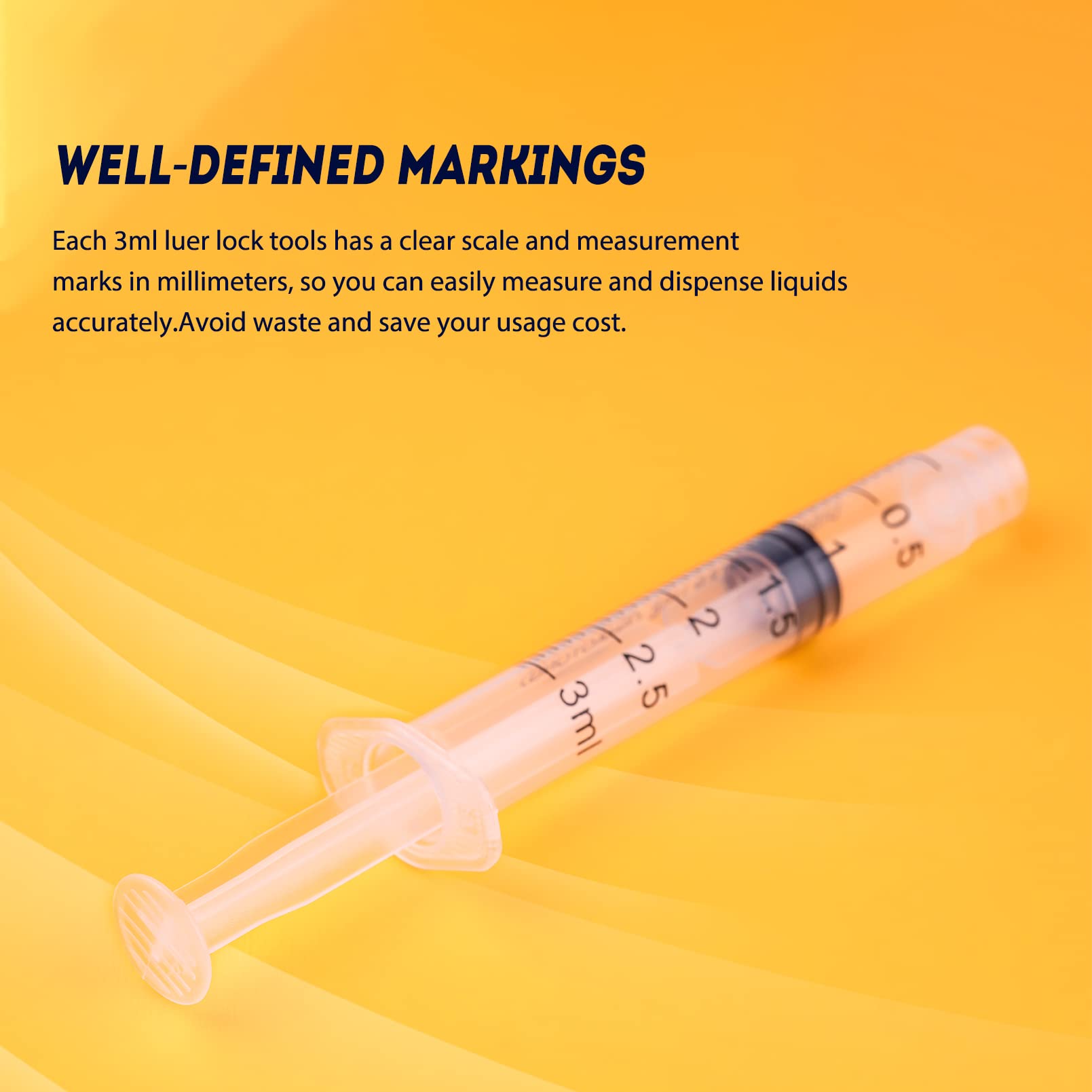 SHAOTONG 3mL Syringe with 23 Gauge 1 Inch Dispensing Needle, Lab Disposable Sample Injection Syringes for Measurement Liquid, Refilling Inks, Oil or Glue Applicator, 20 Pack