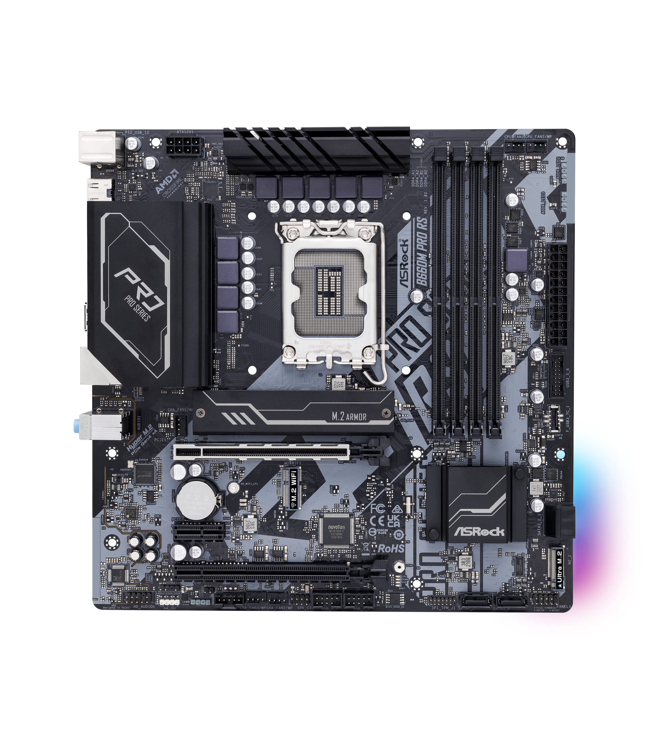 ASRock B660M Pro RS Intel B660 Series CPU (LGA1700) 32 GB Compatible B660M MicroATX Motherboard