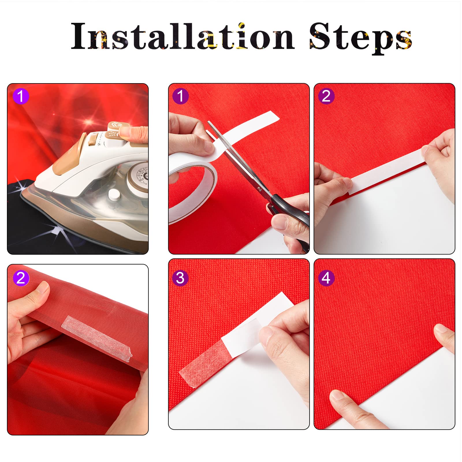 6 x 5 ft Red Carpet Party Decorations Movie Theme Paparazzi Photography Backdrop Red Carpet Backdrop Red Carpet Runner with Carpet Tape for Party Decoration Supplies