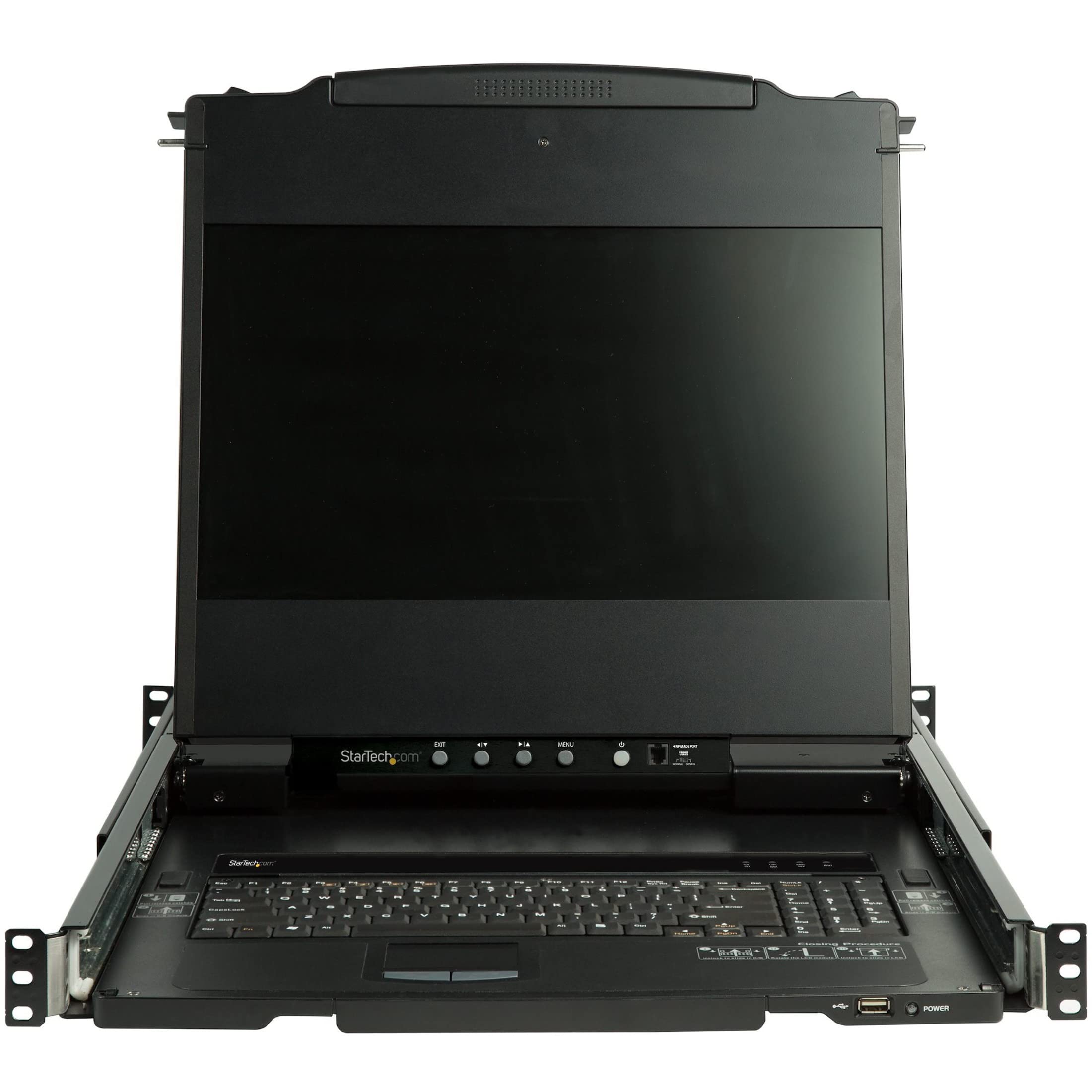 StarTech.com Dual Rail Rackmount KVM Console HD 1080p - Single Port DVI/VGA KVM w/17" LCD Monitor for Server Rack - Fully Featured 1U LCD KVM Drawer w/Cables - USB Support - 44230 MTBF (RKCOND17HD)
