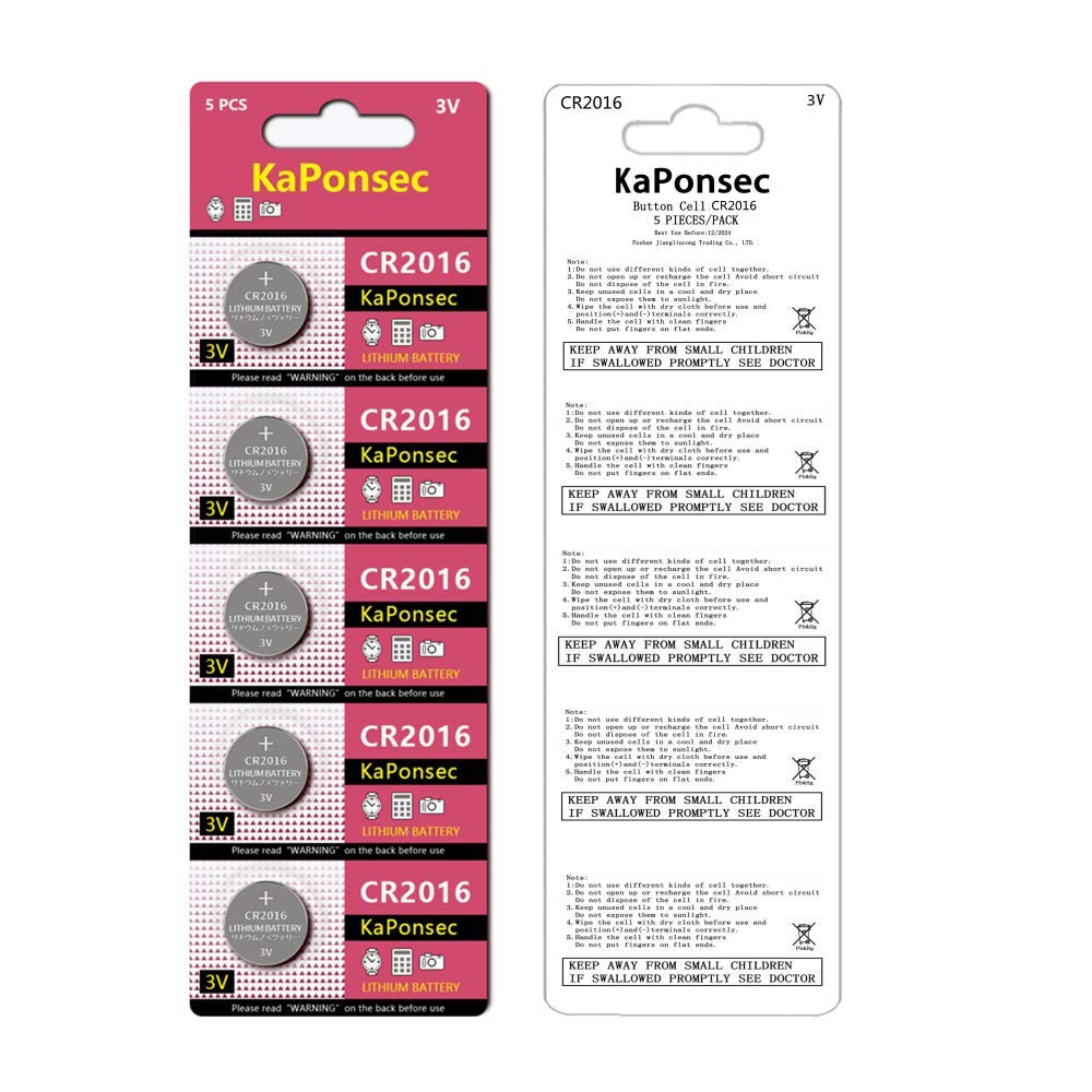 KaPonsec 3 Volt CR2016 2016 Lithium Battery -50PCS