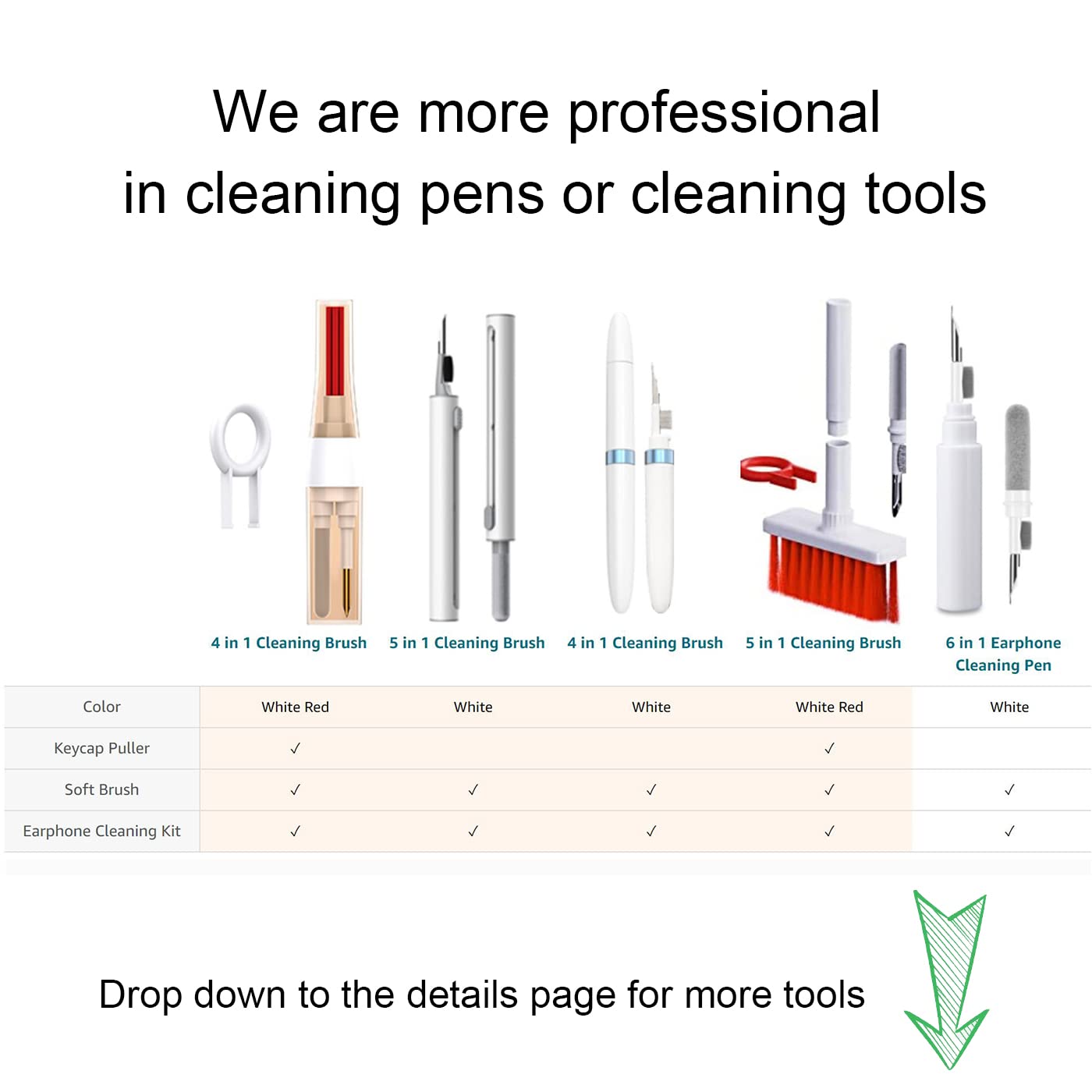 AGhappy Cleaner Kit for Airpods 1 2 3, 6 in 1Multi-Function Cleaning Pen for Earbuds Bluetooth Earphones Case Soft Brush Tools for Lego Huawei Samsung MI Earbuds PC Laptop Pro Camera Lens