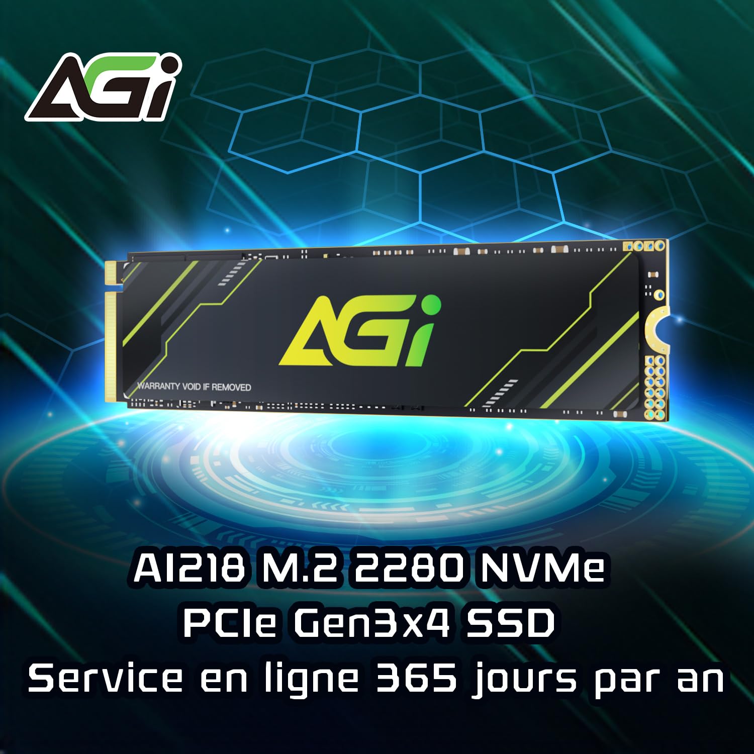 AGI 2TB AI218 Internal SSD, DRAM Cache PCIe NVMe M.2 Gen3x4, 3D TLC NAND Flash Internal Solid State Drive SSD with Heat Sink (R/W Speed up to 3500/3100 MBs)